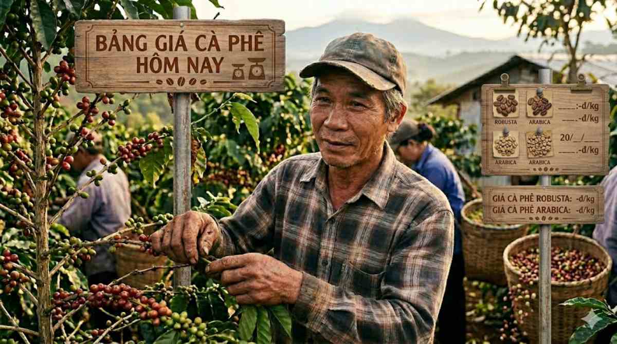 Bảng giá cà phê hôm nay - Ngày: 15/06/2026